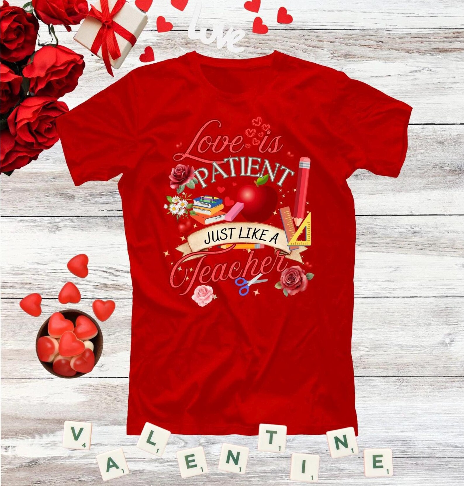 Valentines Teacher Love PNG, Trendy Teacher SVG, Sublimation, Cute and ...