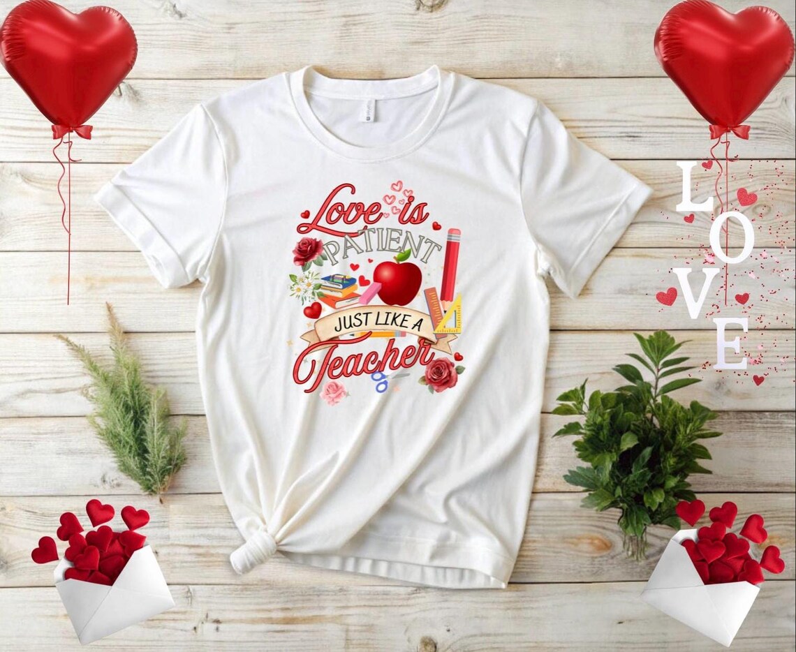 Valentines Teacher Love PNG, Trendy Teacher SVG, Sublimation, Cute and ...