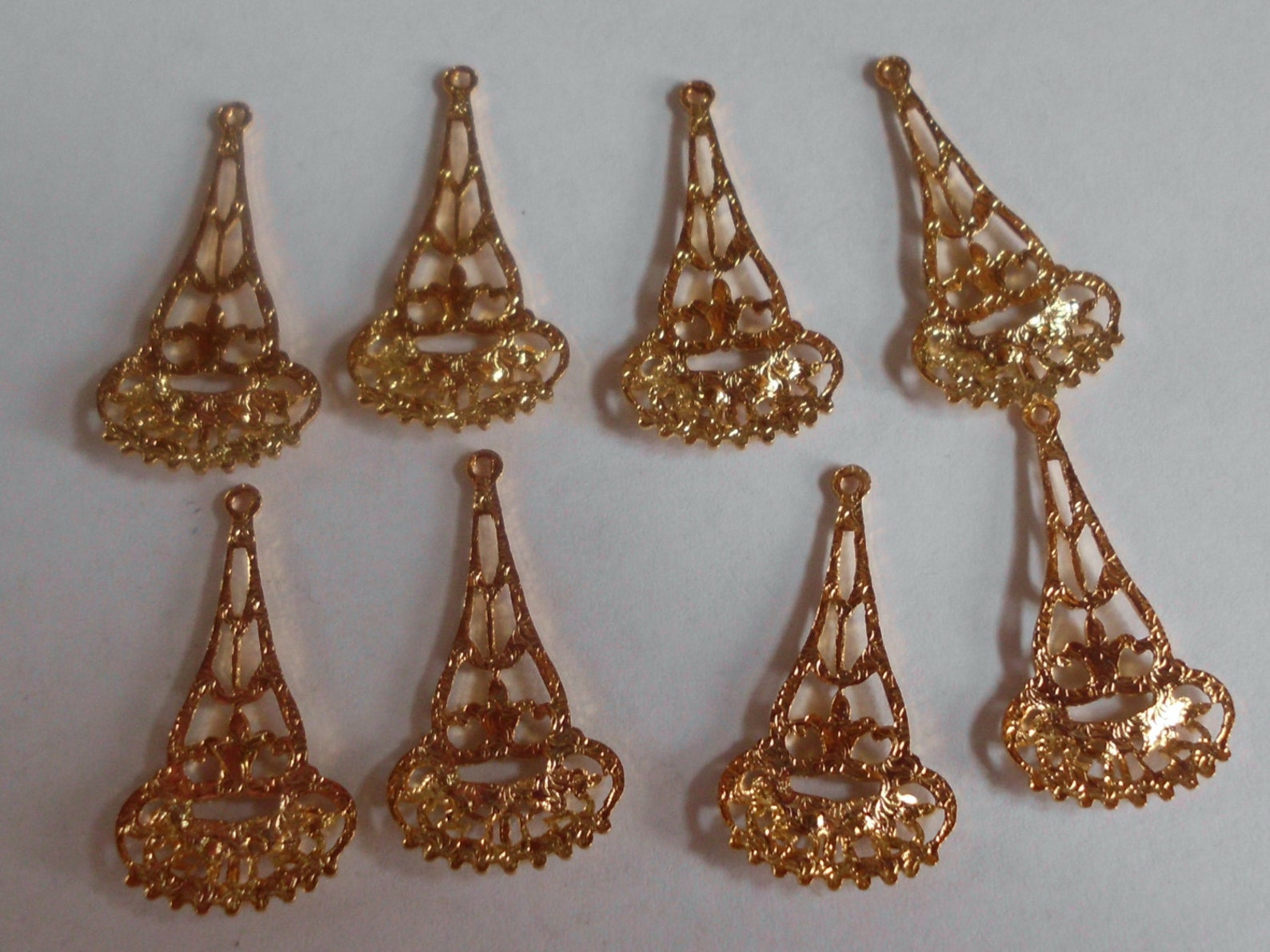 Vintage Component Filigree Jewelry Findings Gold Plated - Etsy