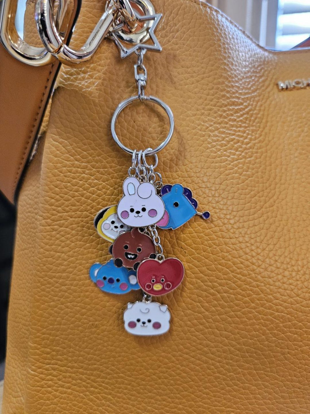 BT21 Keychain Charm Featuring Chimmy, Koya, Cooky, Shooky, RJ, Mang ...
