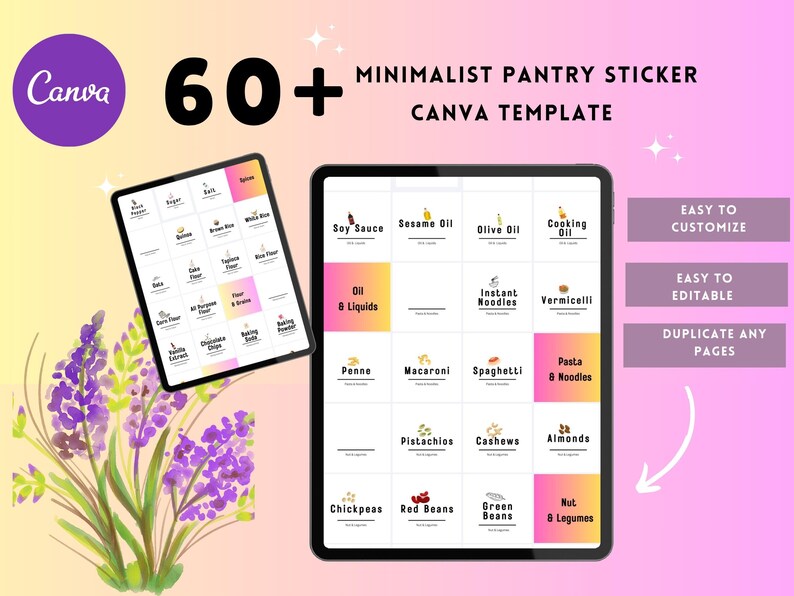 Minimalist Pantry Stickers | Pantry Labels | Kitchen Organization ...