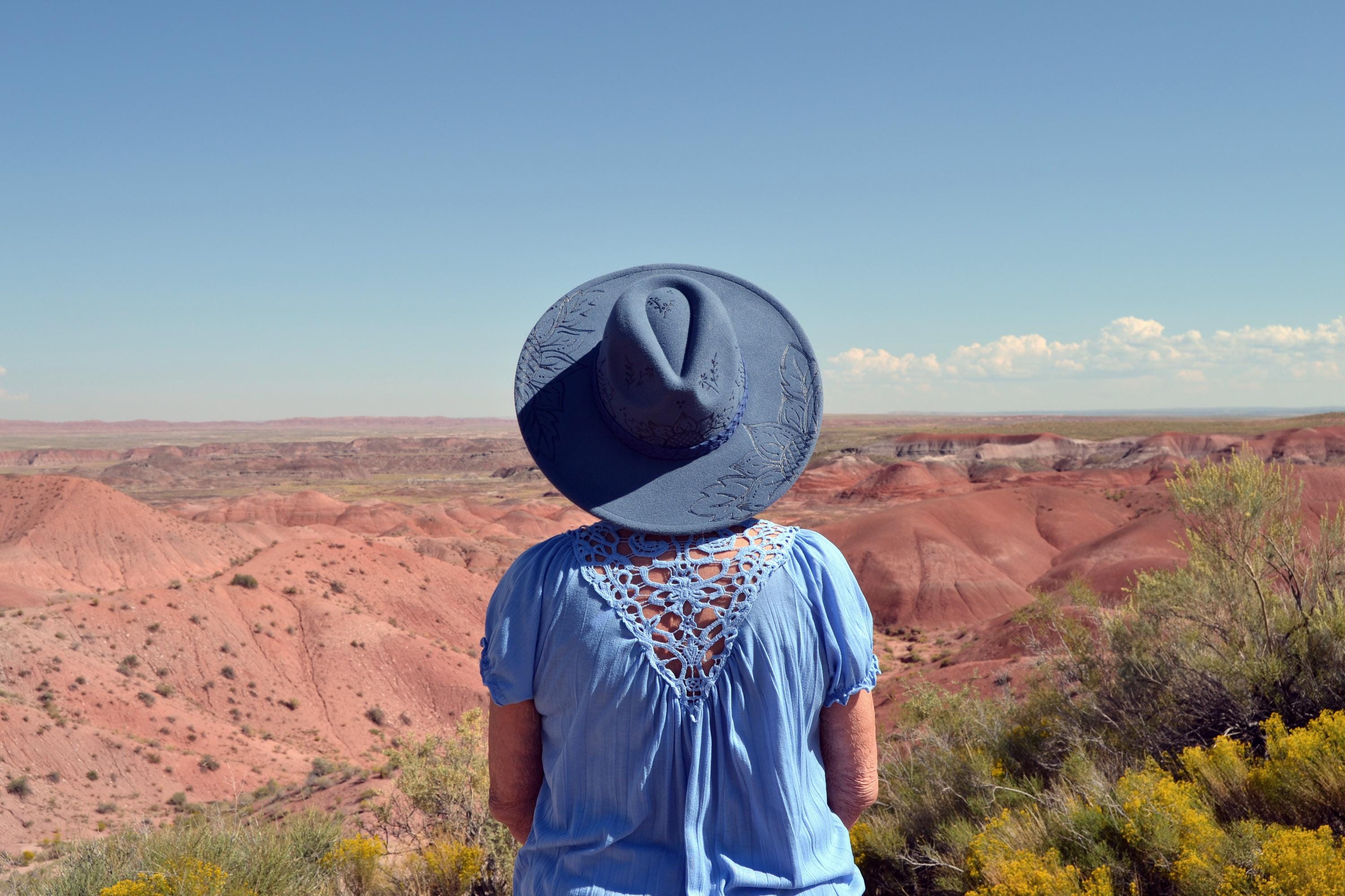 Burned Dusty Blue Wide Brim Hat - Etsy