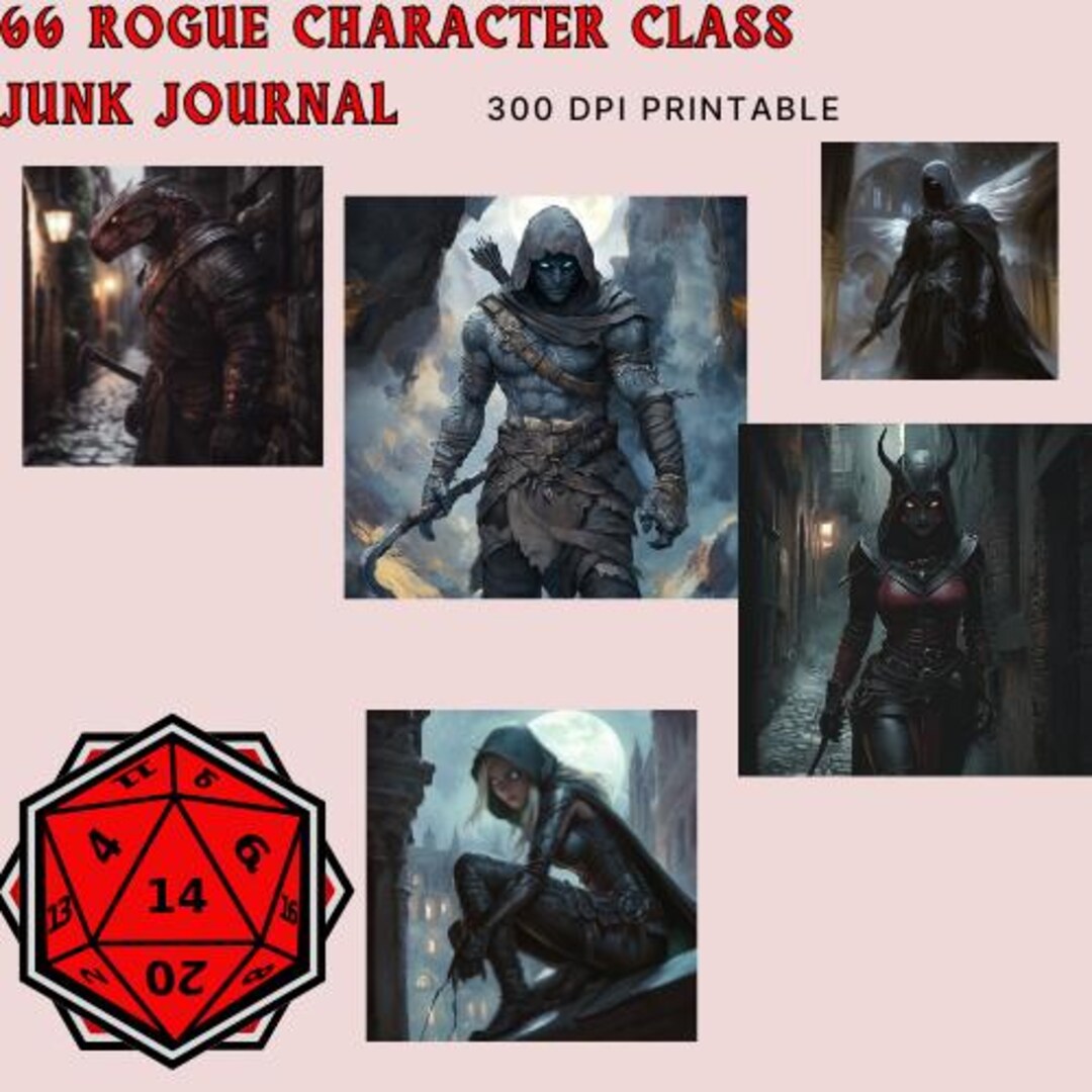 Rogue RPG Junk Journal: 66 Character Class Designs (digital Download ...
