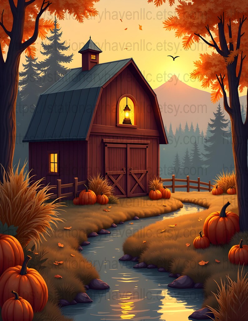 Autumn Barn Scene Junk Journal: Fall Scrapbooking Kit (20pc) - Etsy