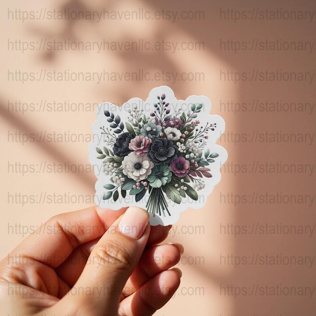 50 Floral Bouquet Stickers, Digital Stickers for Planners, Laptop ...
