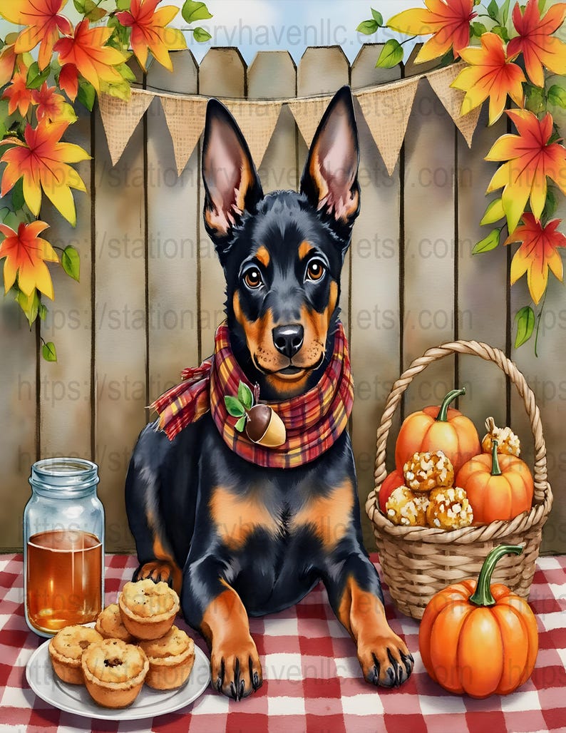 Fall Dog Junk Journal Printable: Autumn Dog, Pumpkins, Plaid Bandana ...