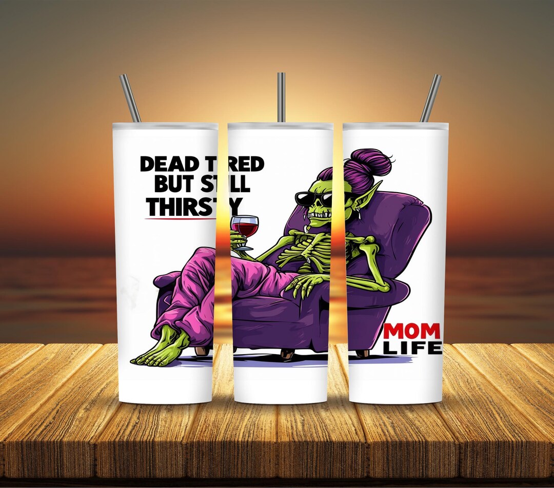 Troll Mom Skeleton Digital Seamless Skinny Tumbler Wrap Design Fun and ...