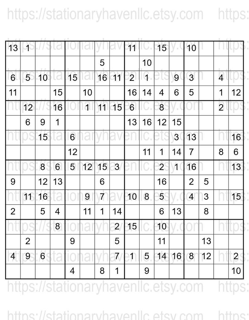 20 Hard Sudoku Puzzles With Answer Key, Logic Game, Printable Sudoku ...