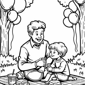 Fathers Day Coloring Pages Bundle for Kids Fun Activity for Dad and ...