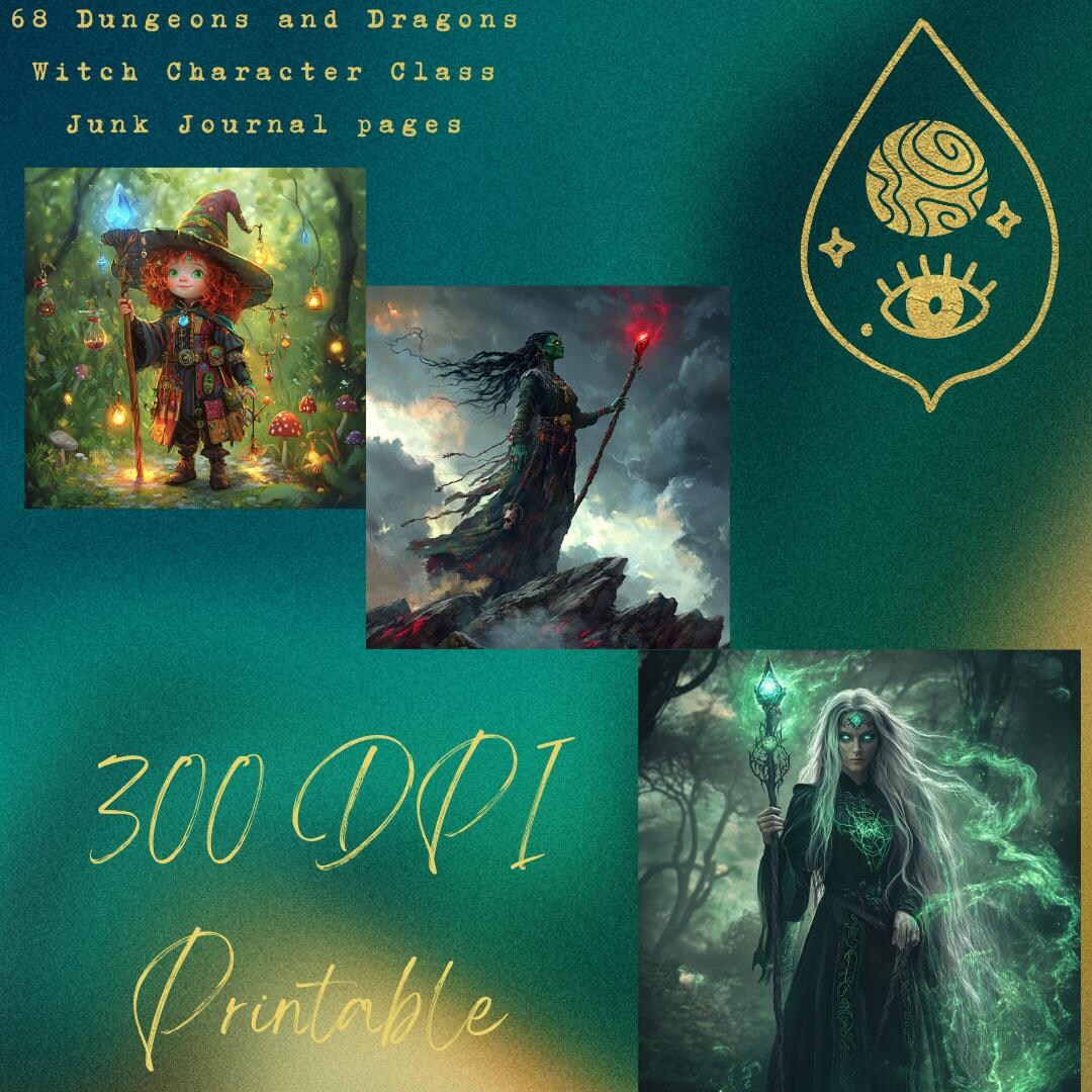 Witch Character Class Junk Journal Pages: Dnd Spellbook (68 Printable ...