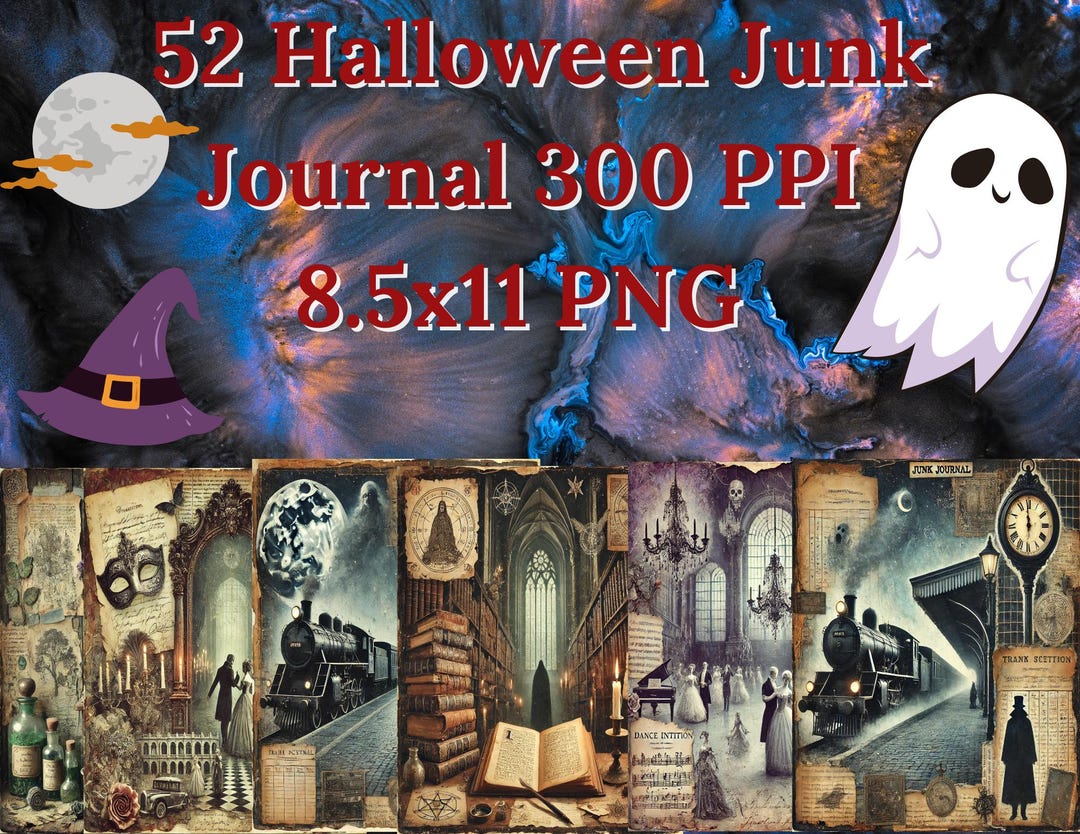 Halloween Junk Journal Pages: Spooky Gothic Ephemera (digital Download ...