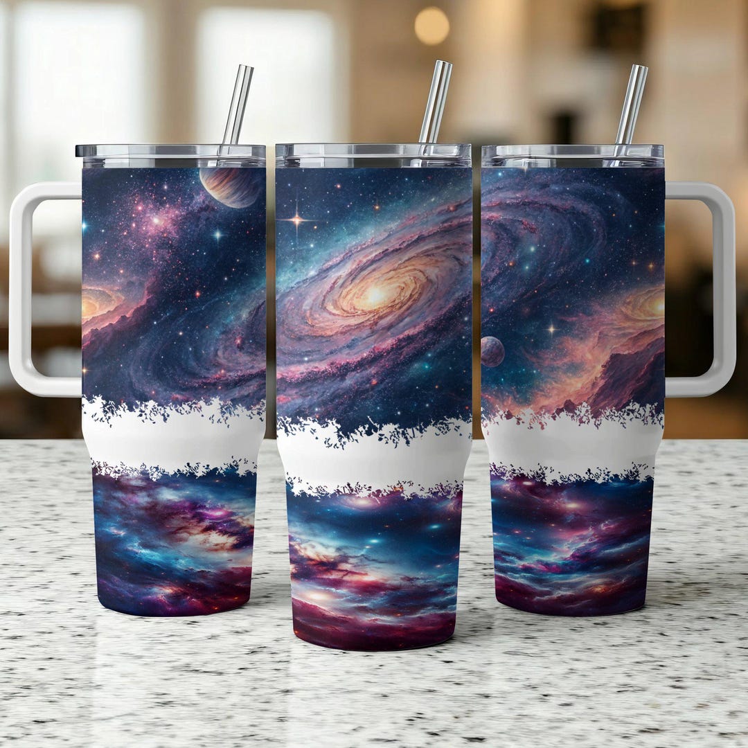 Galaxy Space Design 40oz Sublimation Tumbler Wrap, Cosmic Universe ...