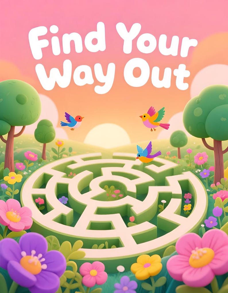 20 Hard Maze Pages With Answer Key, Printable Mazes, Activity Book ...
