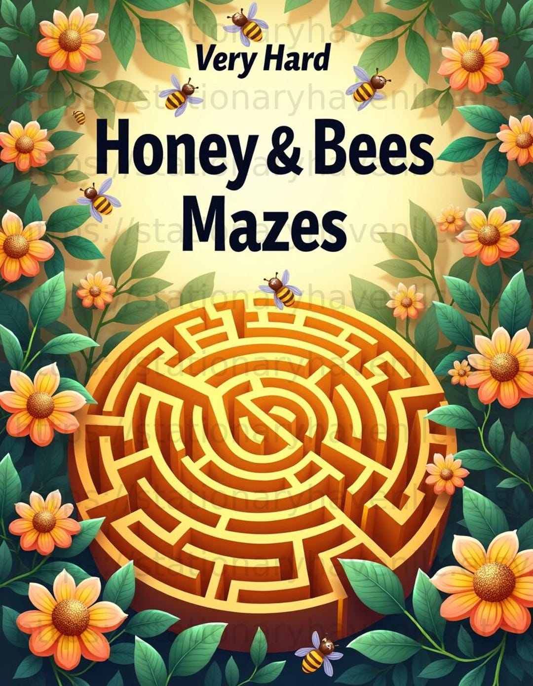 Very Hard Digital Mazes 20 Pack | Printable Honey Bee Puzzle Game for ...