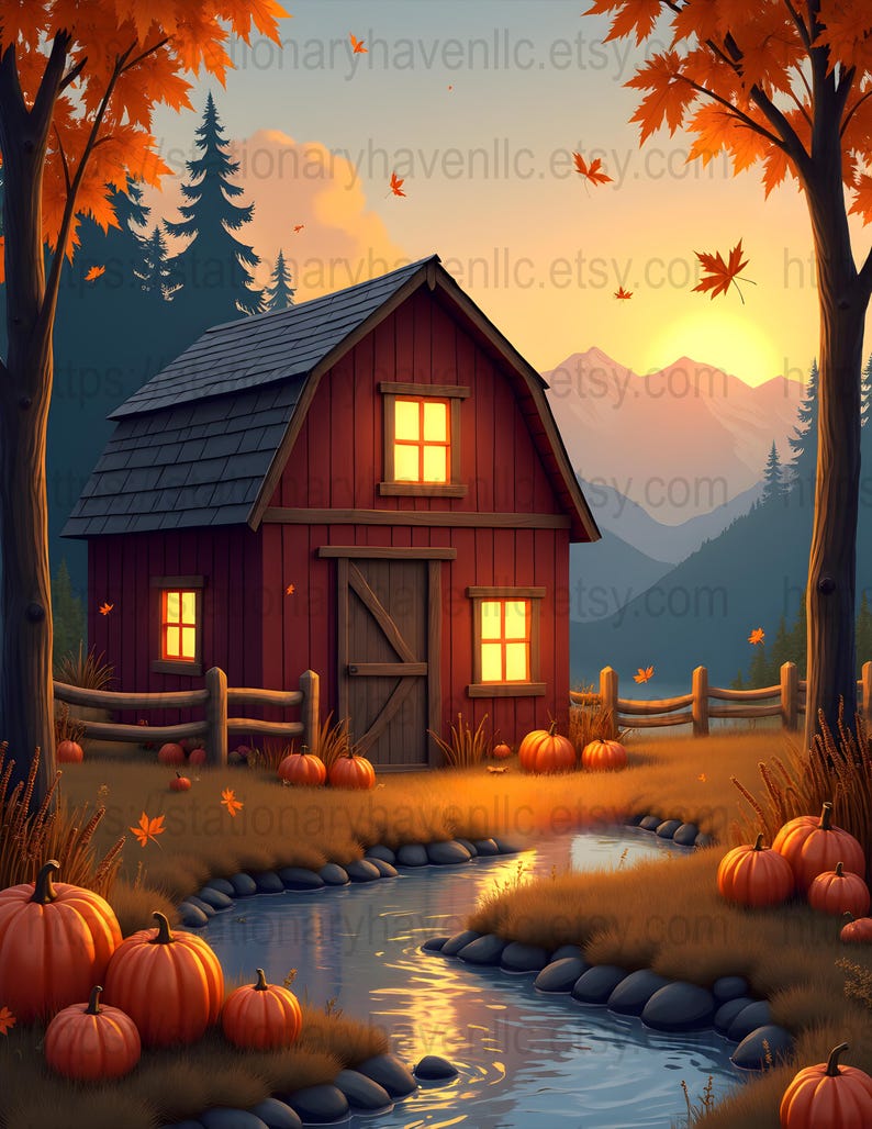 Autumn Barn Scene Junk Journal: Fall Scrapbooking Kit (20pc) - Etsy