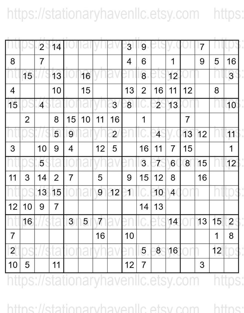 20 Hard Sudoku Puzzles With Answer Key, Logic Game, Printable Sudoku ...