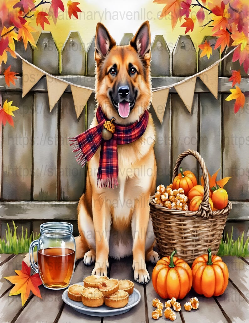 Fall Dog Junk Journal Printable: Autumn Dog, Pumpkins, Plaid Bandana ...