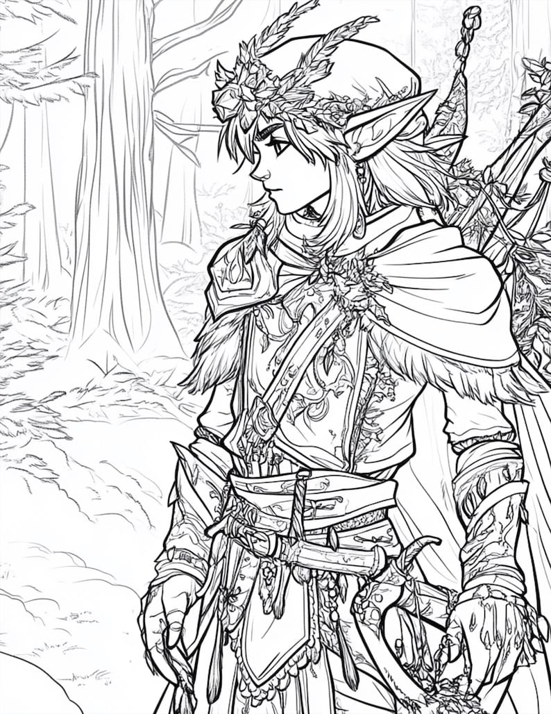 RPG Christmas Coloring Pages: 10 Fantasy Holiday Sheets (600 DPI ...