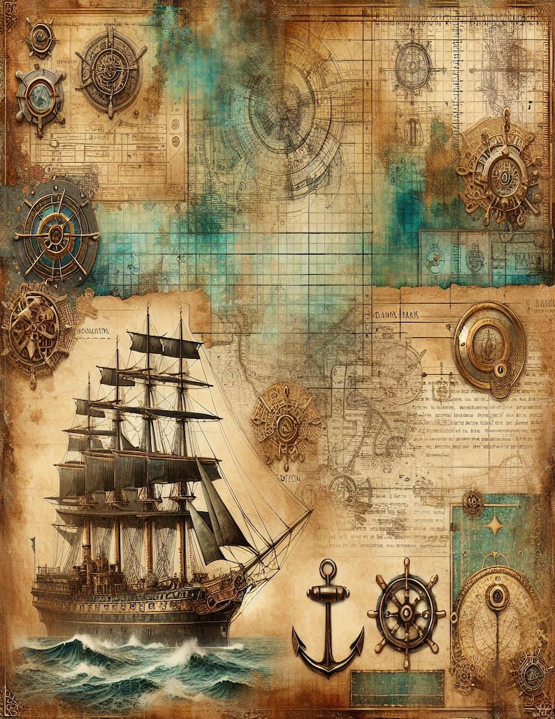 Steampunk Submarine Wall Art: Vintage Nautical Decor (digital Download ...