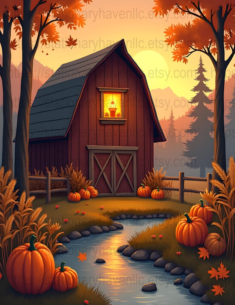 Autumn Barn Scene Junk Journal: Fall Scrapbooking Kit (20pc) - Etsy