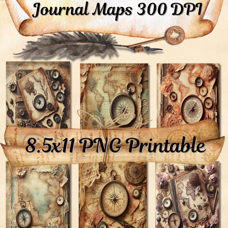 Antique Compass Map - Etsy
