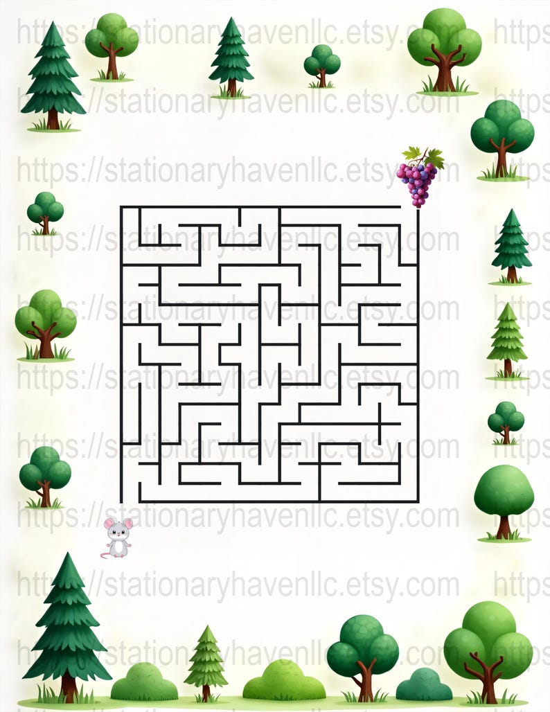 Nature Mazes, Pear & Woodchuck Puzzle (digital Download) - Etsy