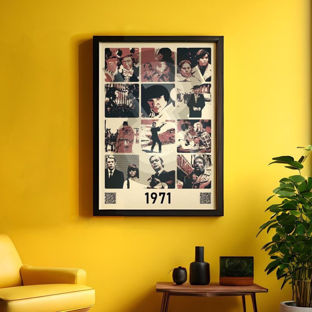 1971 Film Collection Poster Art Print 70s Birthday Anniversary Gift ...