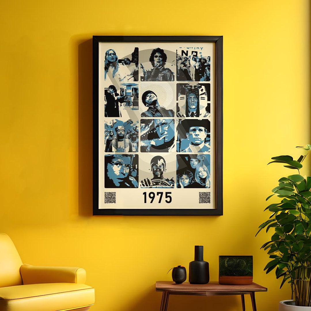 1975 Film Collection Poster Art Print 70s Birthday Anniversary Gift ...