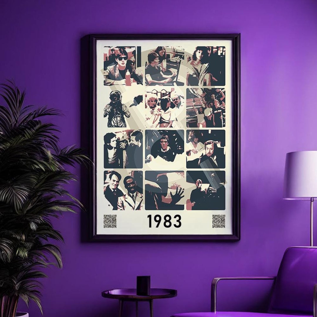1983 Film Collection Poster Art Print 80s Birthday Anniversary Gift ...
