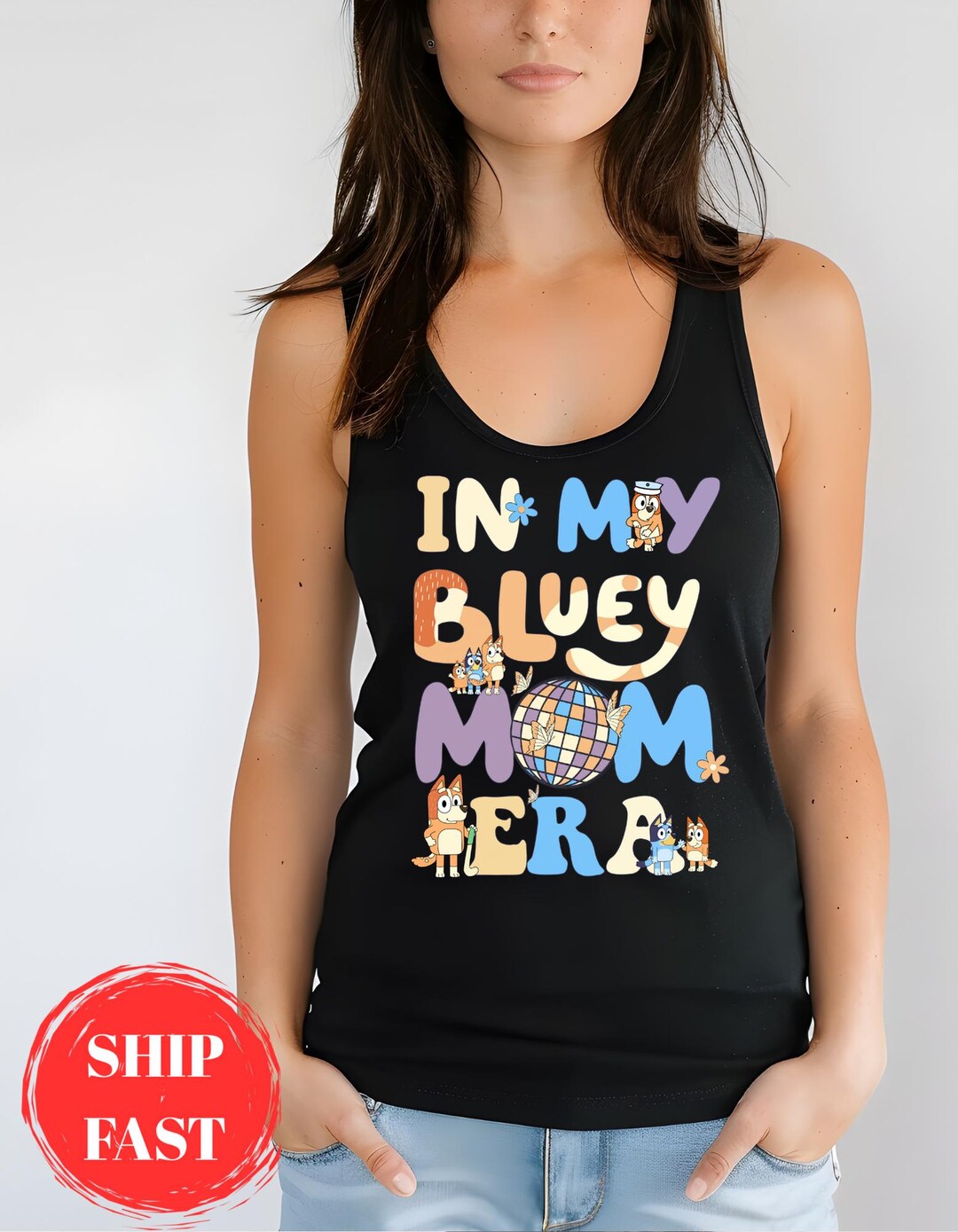 In My Bluey Eras Tank, Bluey Family Shirt, Blue and Friends Shirt, Gift ...