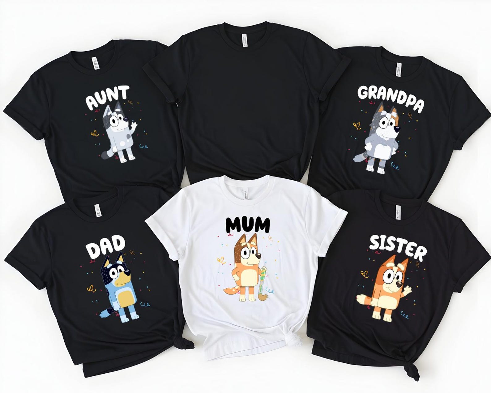 Custom Bluey Bingo Tshirts,bluey Mom Dad Family Matching Tees ...