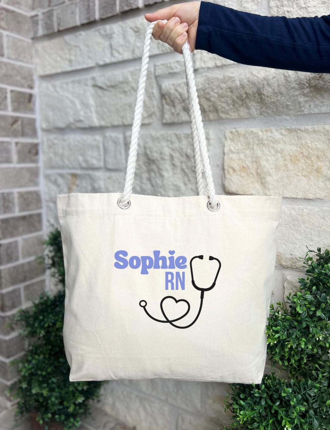 Custom Nursing Bag With Name and Stethoscope, Personalized Nurse Bag ...