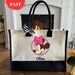 Custom Disney Characters Tote Bag, Personalized Name Travel Bag - Etsy