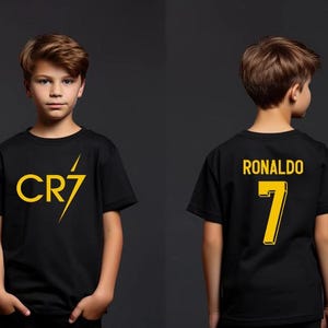 7 CR7 Cristiano Ronaldo T-shirt, Kids Ronaldo Inspired Soccer Tee ...