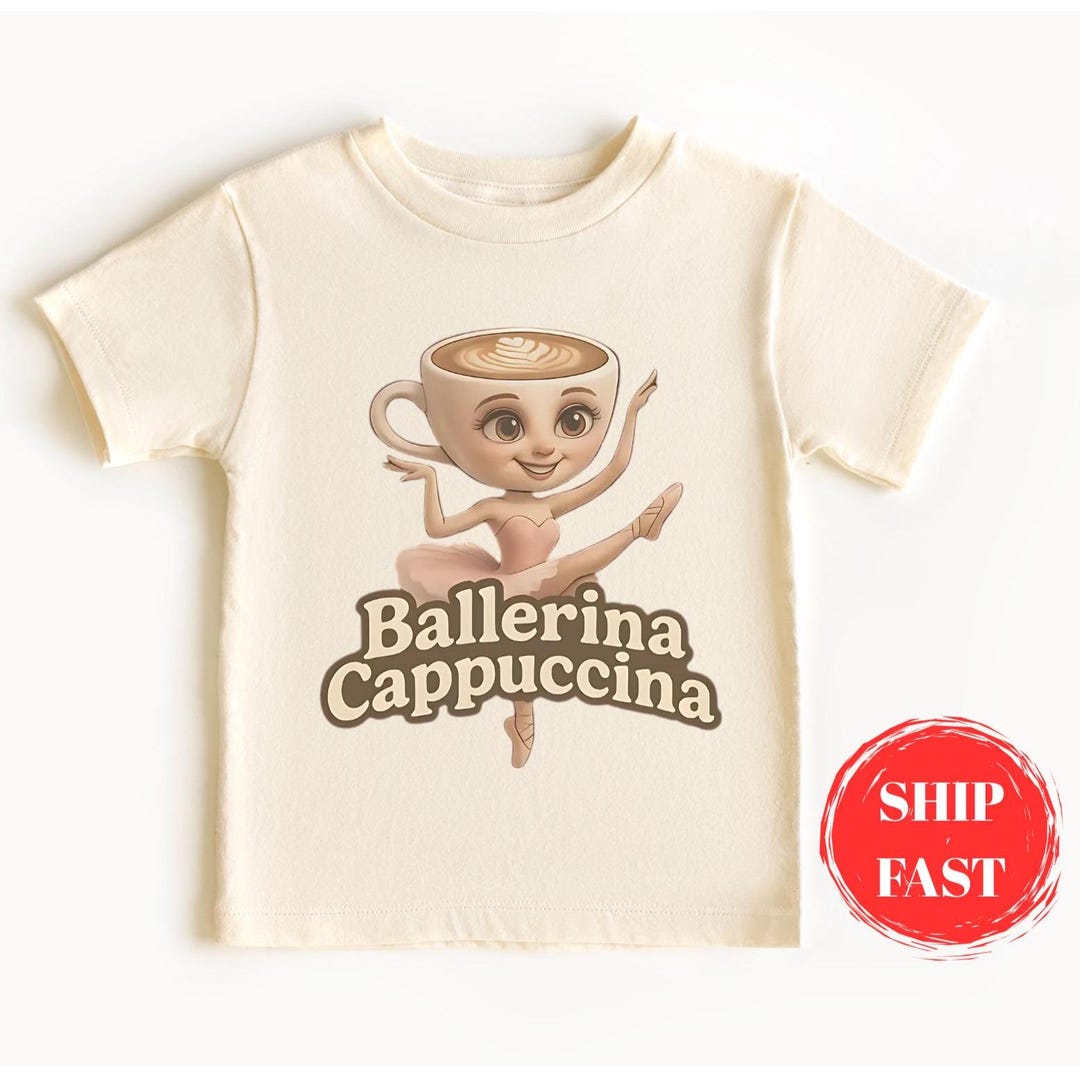 Ballerina Cappuccino Kids T-shirt: Balletcore Coffee Lover Tee - Etsy
