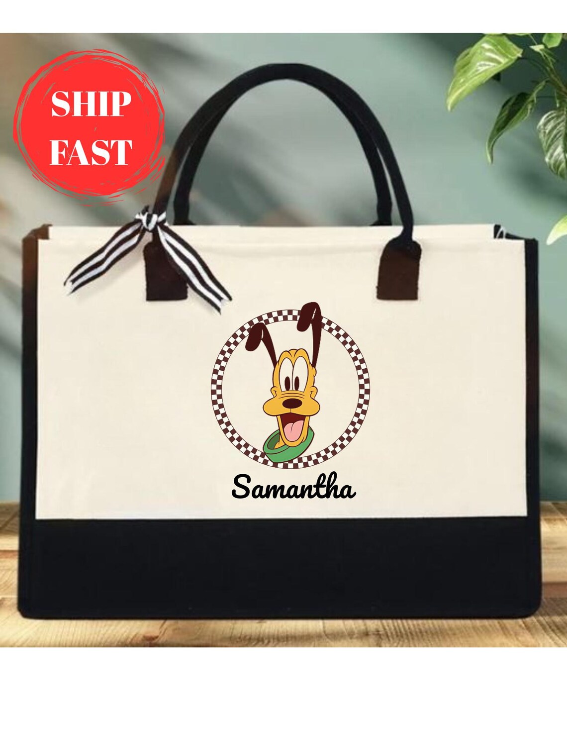 Custom Disney Characters Tote Bag, Personalized Name Travel Bag - Etsy