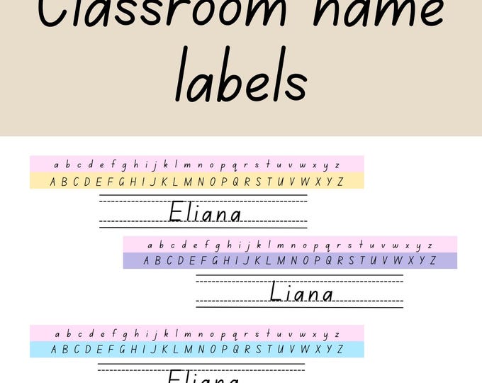 Printable Classroom Labels, Student Name Cards, Bright Name Labels ...