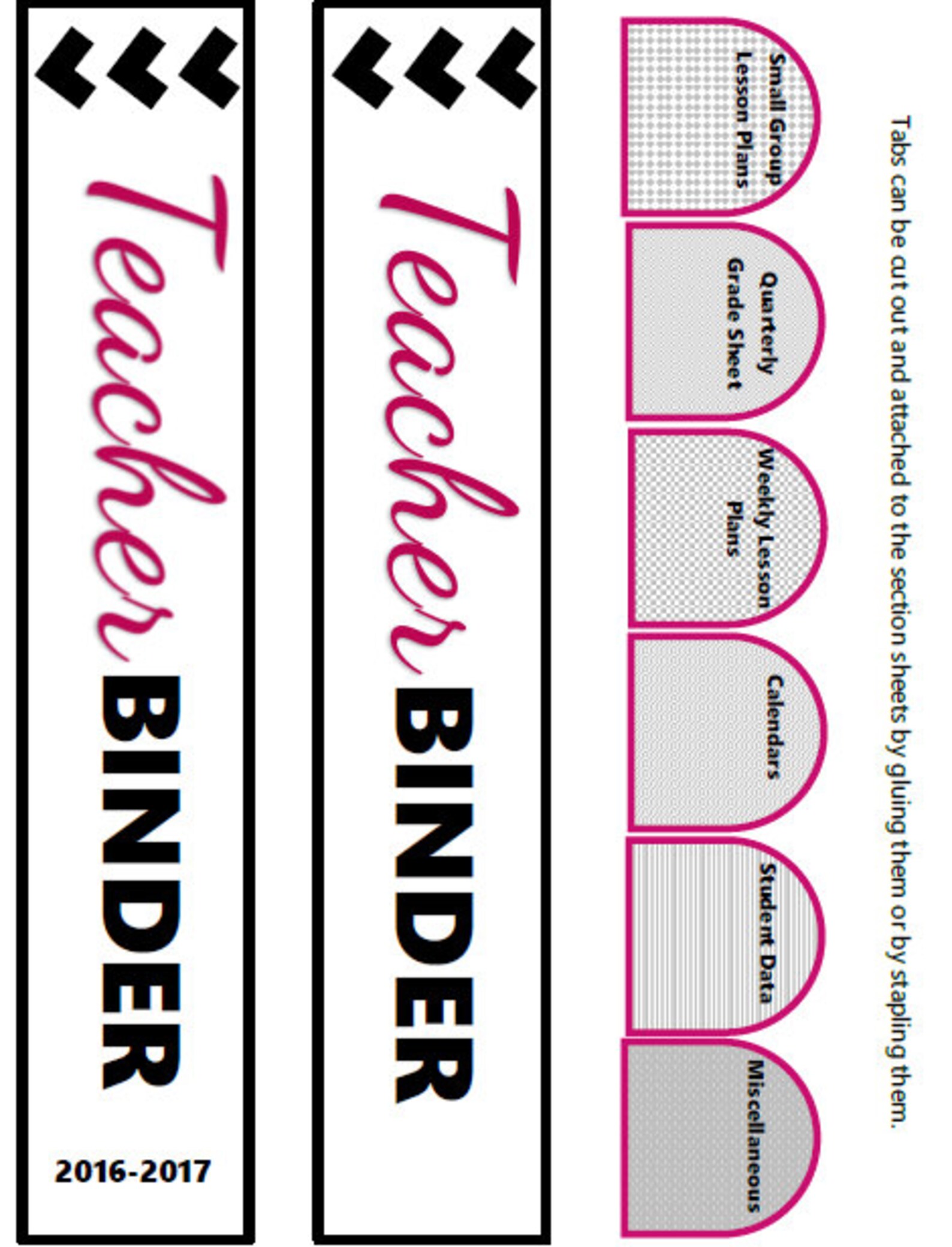 Simplistic Teacher Binder Bundle: Pink, Gray, Black & White - Etsy