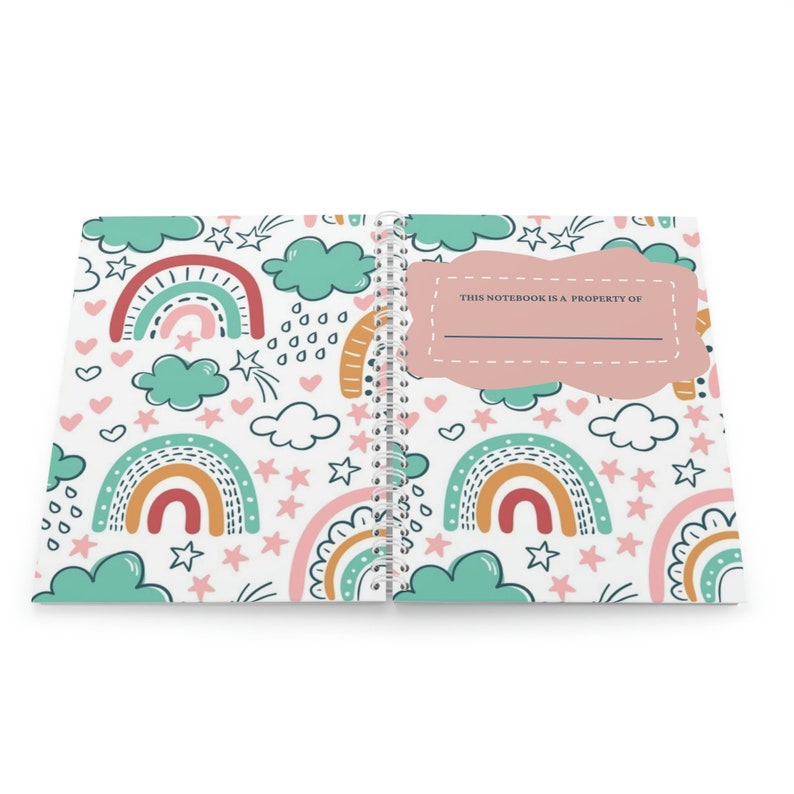 Rainbow Clouds Spiral Kid's Notebook - Etsy