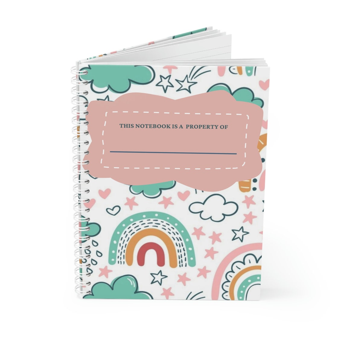 Rainbow Clouds Spiral Kid's Notebook - Etsy