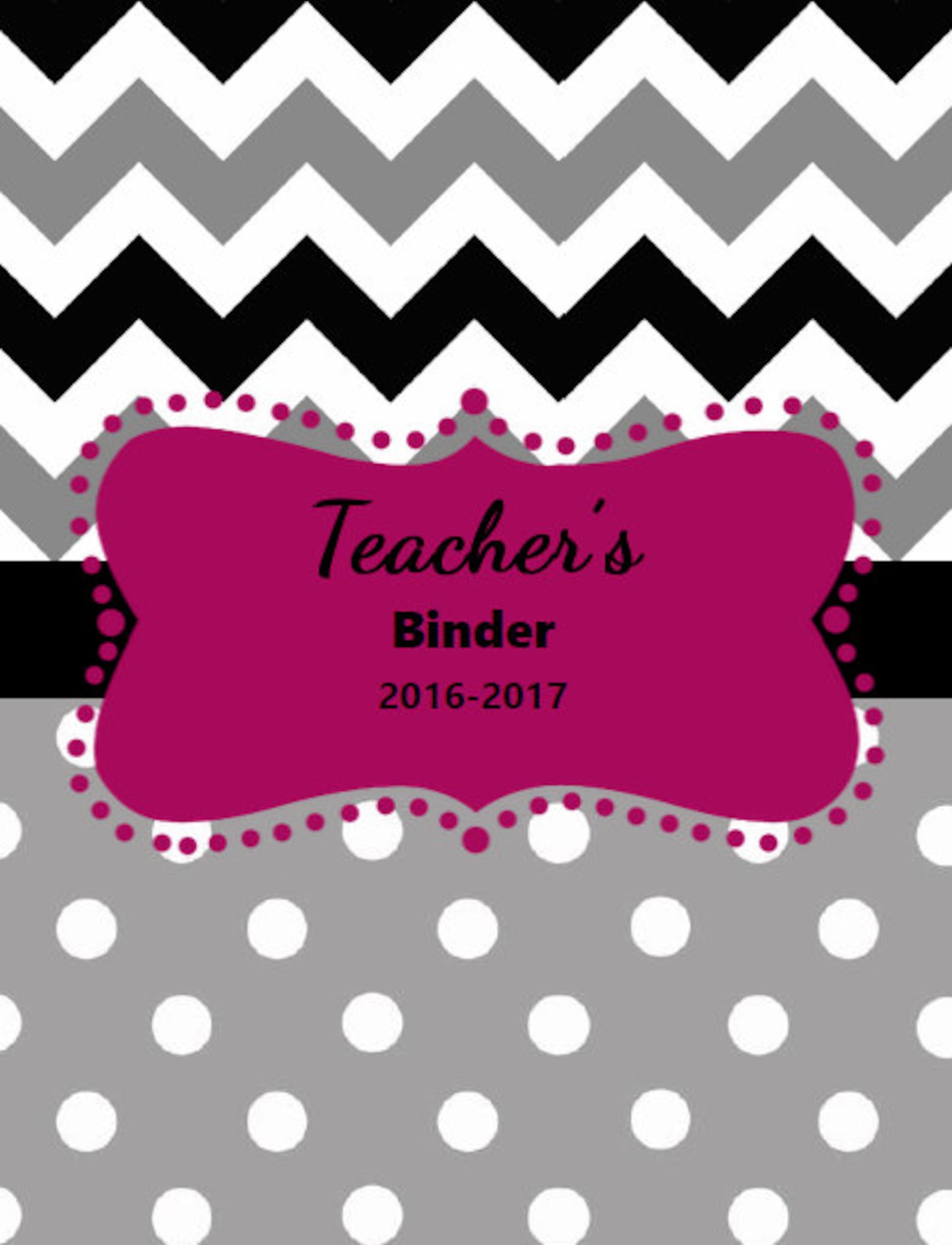 Simplistic Teacher Binder Bundle: Pink, Gray, Black & White - Etsy