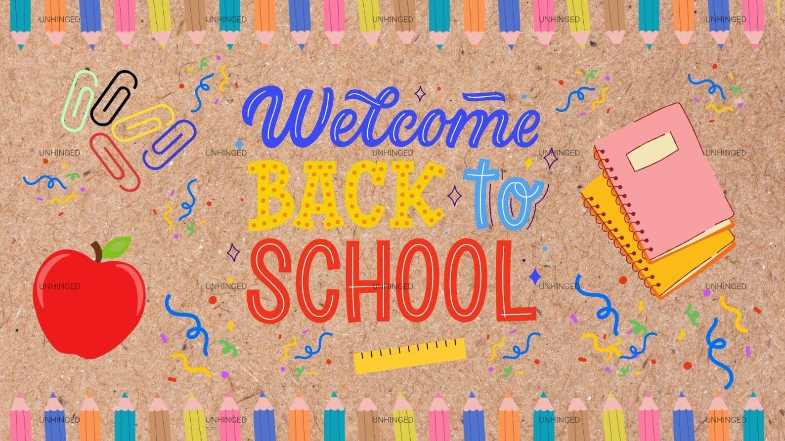Welcome Back to School Banner Digital Painted Banner, Instant Download ...