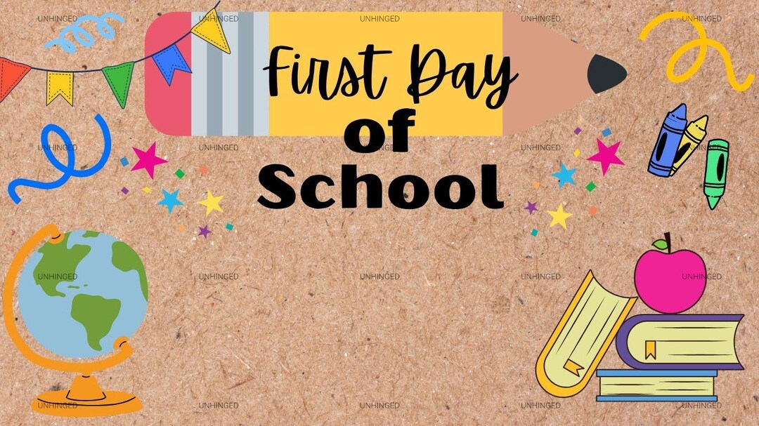 First Day of School Banner Digital Painted Banner, Instant Download ...