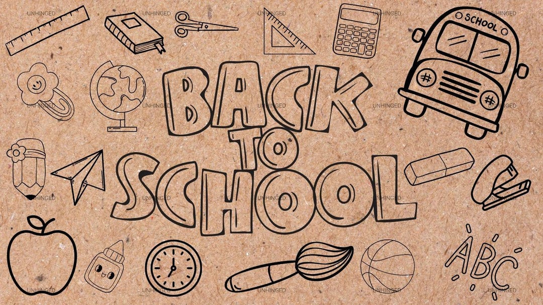 Welcome Back to School Banner Digital Painted Banner, Instant Download ...