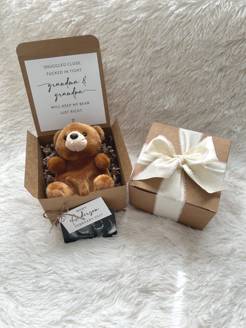 Pregnancy Gift Box, Pregnancy Reveal Box, Baby Announcement Grandparent ...