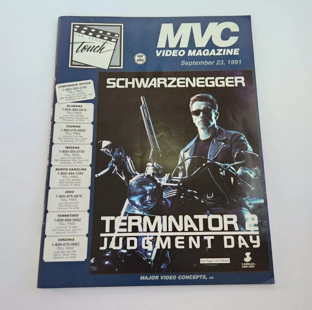 Rare! 1991 VHS Magazine Terminator 2 Schwarzenegger Cover MVC Video ...