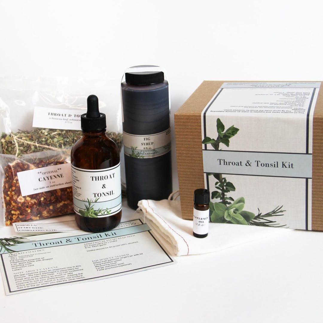 Throat & Tonsil Tincture Kit Make Your Own Natural Herbal Homeopathic ...