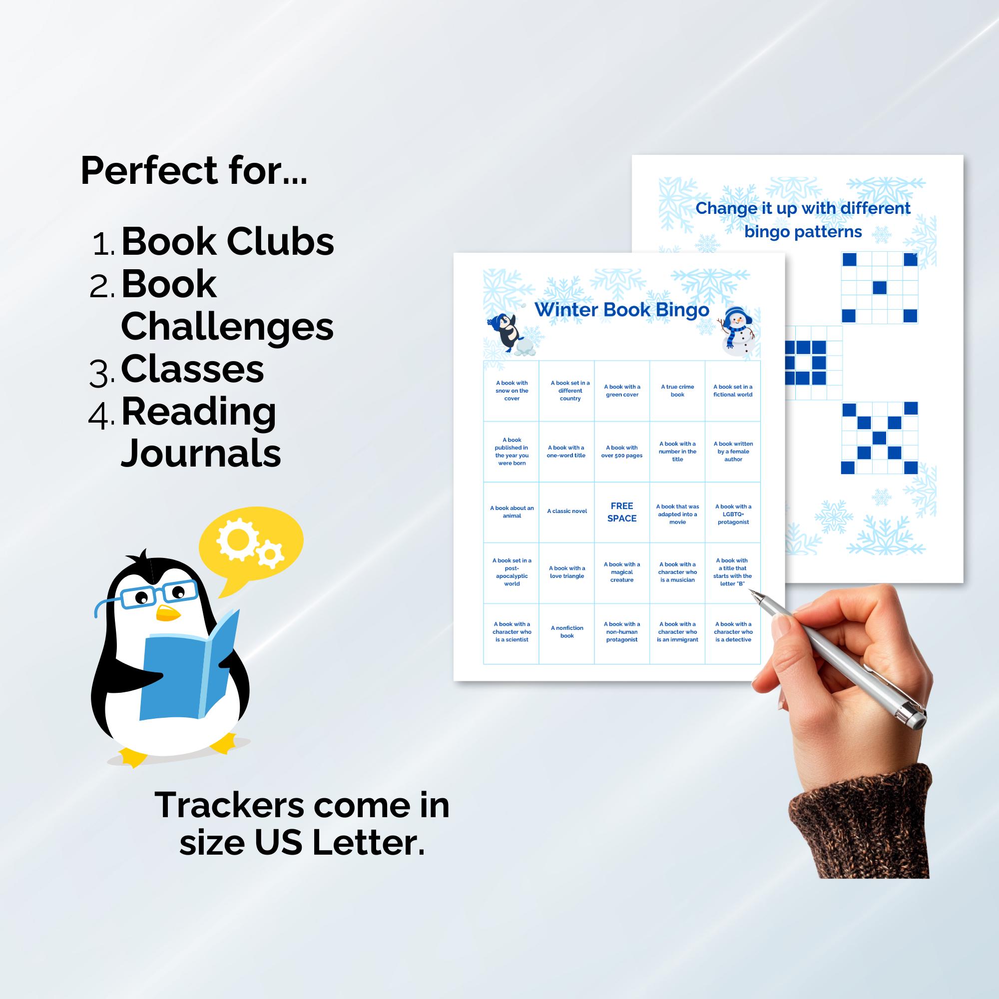 Winter Book Bingo, Book Club Game, Winter Reading Challenge, Book Bingo ...