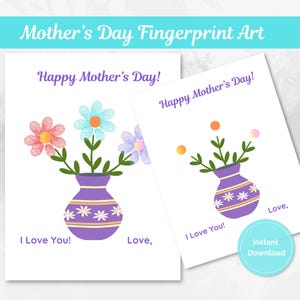 Printable Mother's Day Keepsake Fingerprint Handprint Art BUNDLE ...