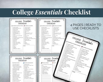 Dorm Room Essentials Checklist: Printable College Packing List (PDF ...